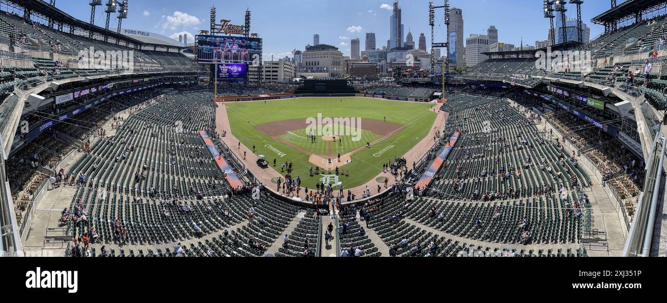 Detroit - July 13, 2024: Comerica Park panorama, home of the Detroit ...