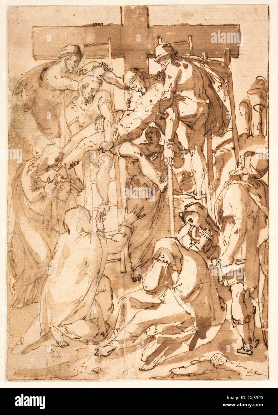 The Deposition Muziano, Girolamo 1532 - 1592 Drawing Roman Drawings ...