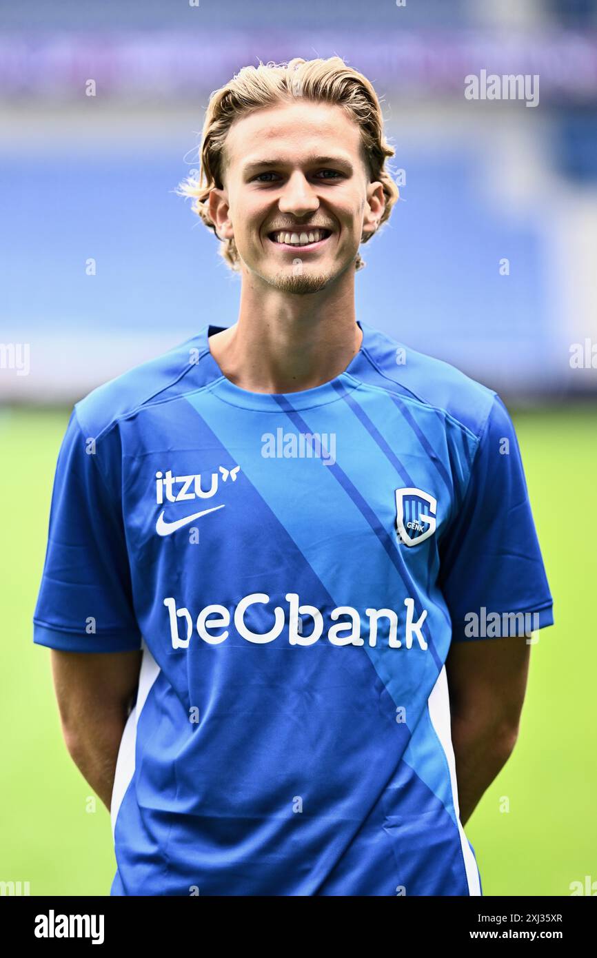 Genk, Belgium. 16th July, 2024. Jong Genk's Nolan Martens poses for a ...