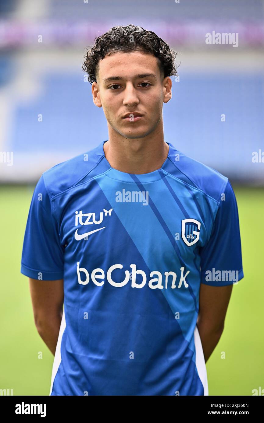 Genk, Belgium. 16th July, 2024. Jong Genk's Saif Eddien Lazar poses for a portrait at the 2024 ...