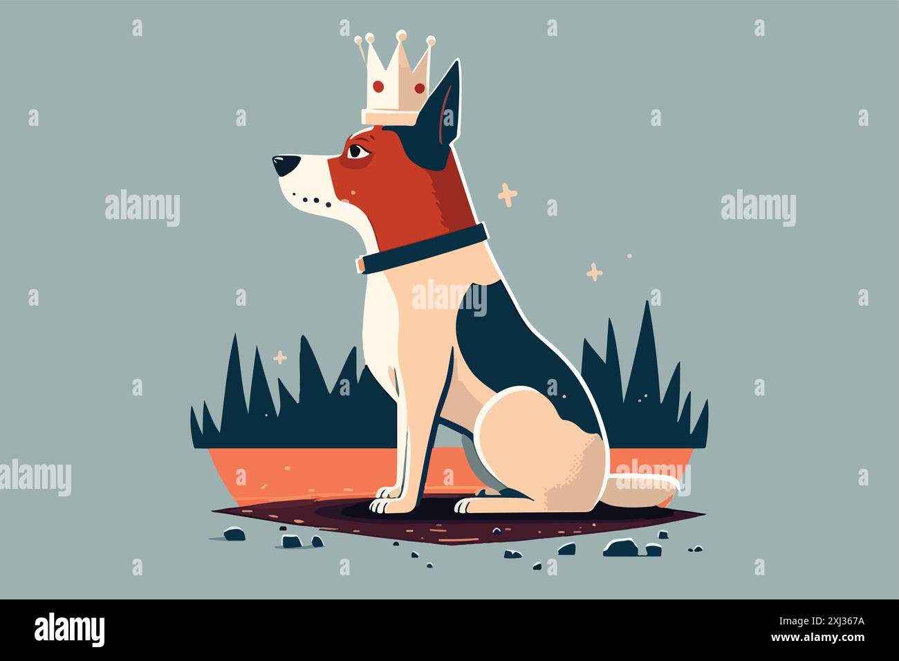 king Dog vector illustration Stock Vector Image & Art - Alamy