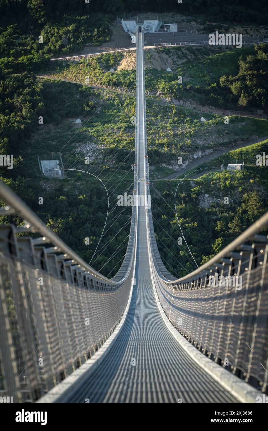 Sátoraljaújhely, Hungary - Jun 15 2024: Pedestrian view of the Bridge ...