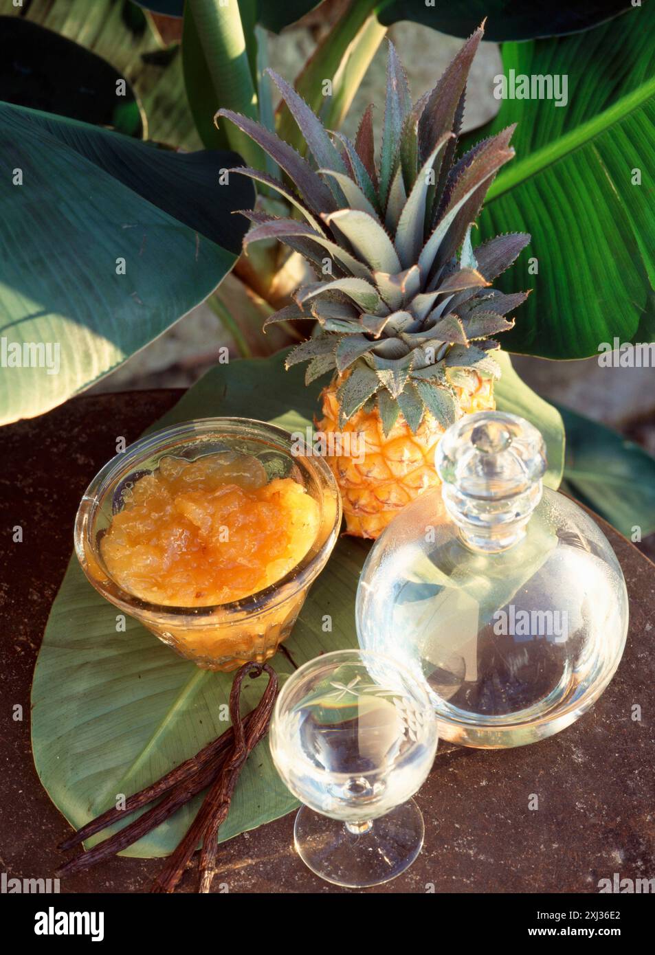Vanilla-flavored pineapple and rum jam Stock Photo - Alamy