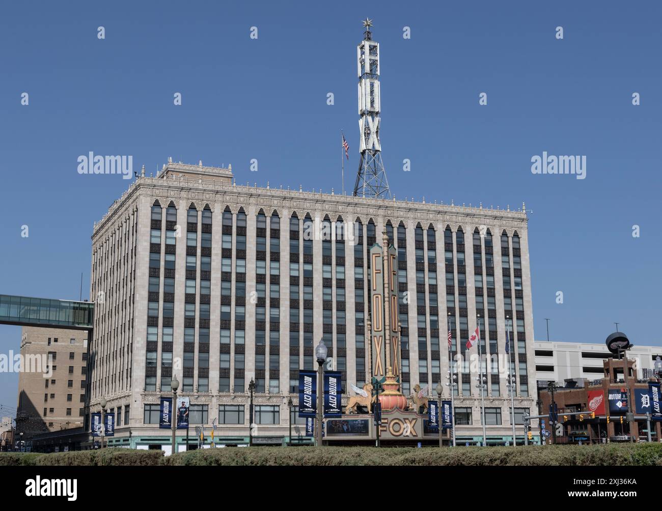 Detroit - July, 13 2024: Fox Theatre in downtown Detroit. The Fox ...