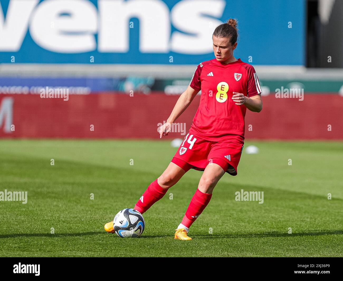Parc y Scarlets Stadium, UK. 16th July, 2024. Hayley Ladd (14 Wales ...