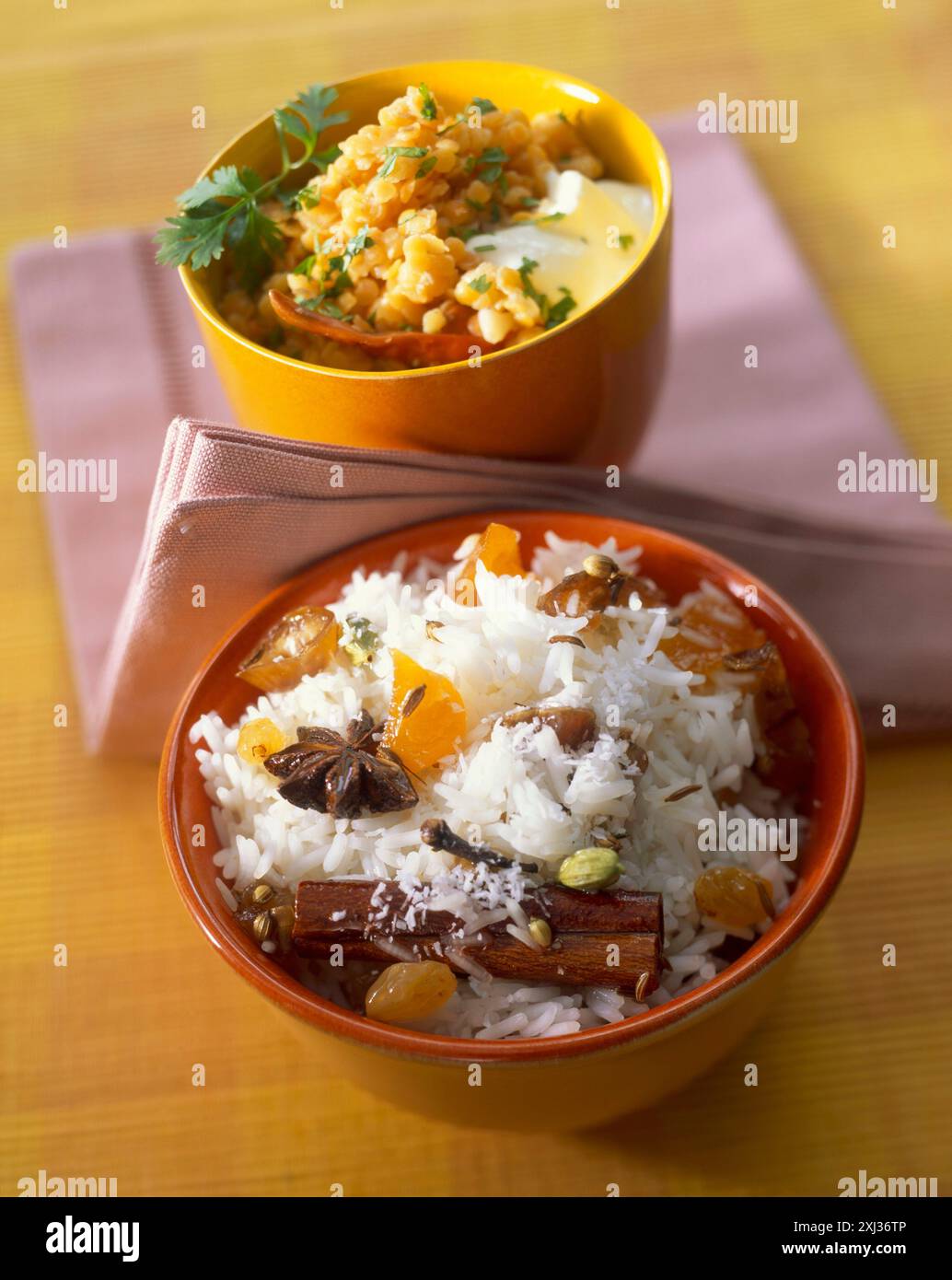Mashed lentils and basmati rice Stock Photo - Alamy