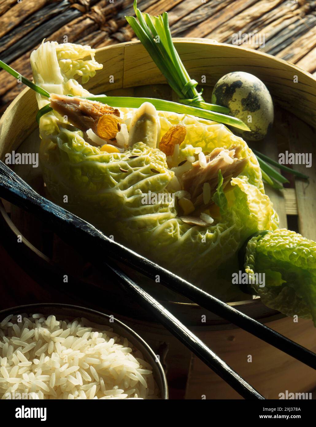 Tuna cooked in a cabbage leaf Stock Photo - Alamy