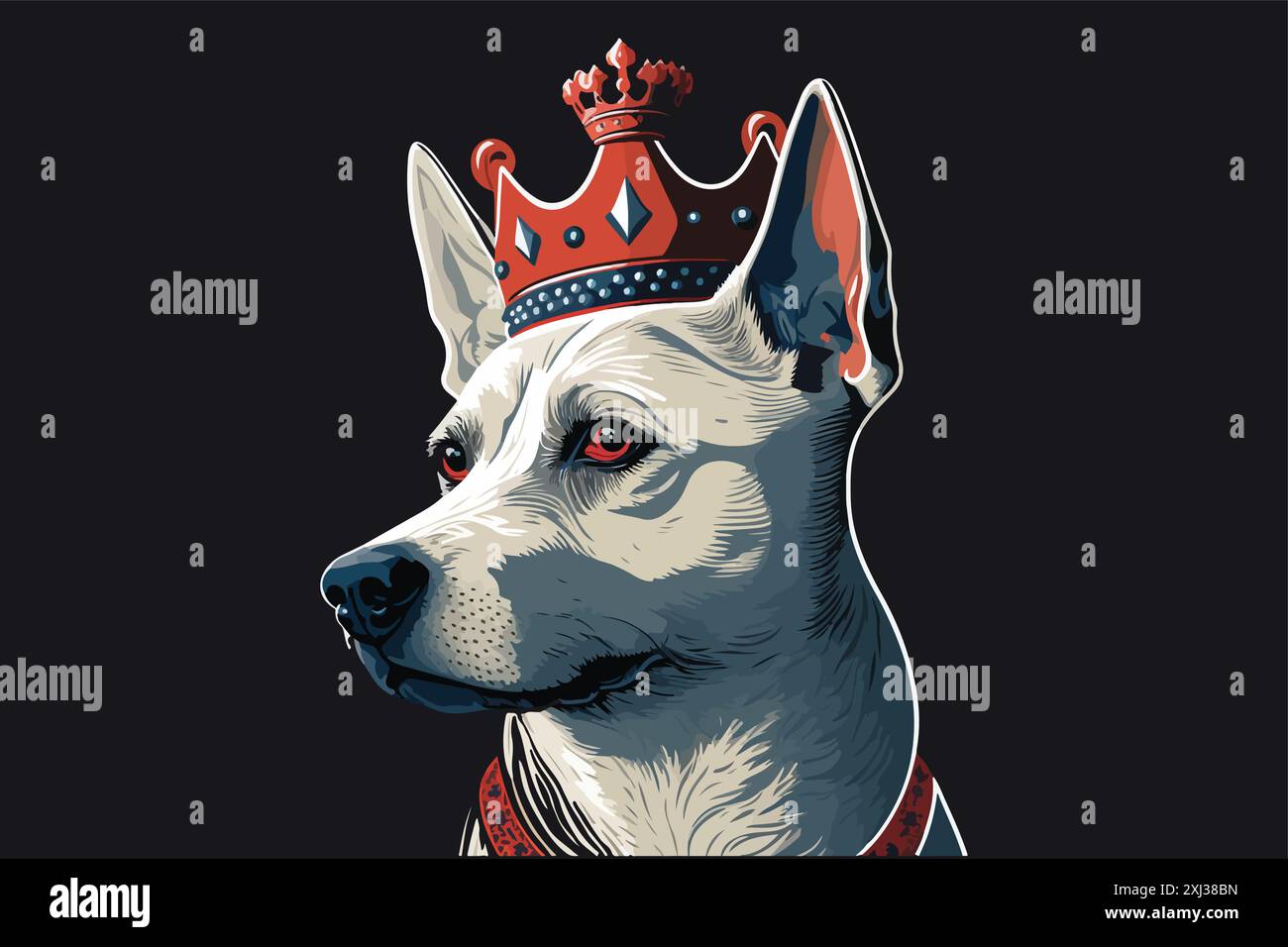 king Dog vector illustration Stock Vector Image & Art - Alamy