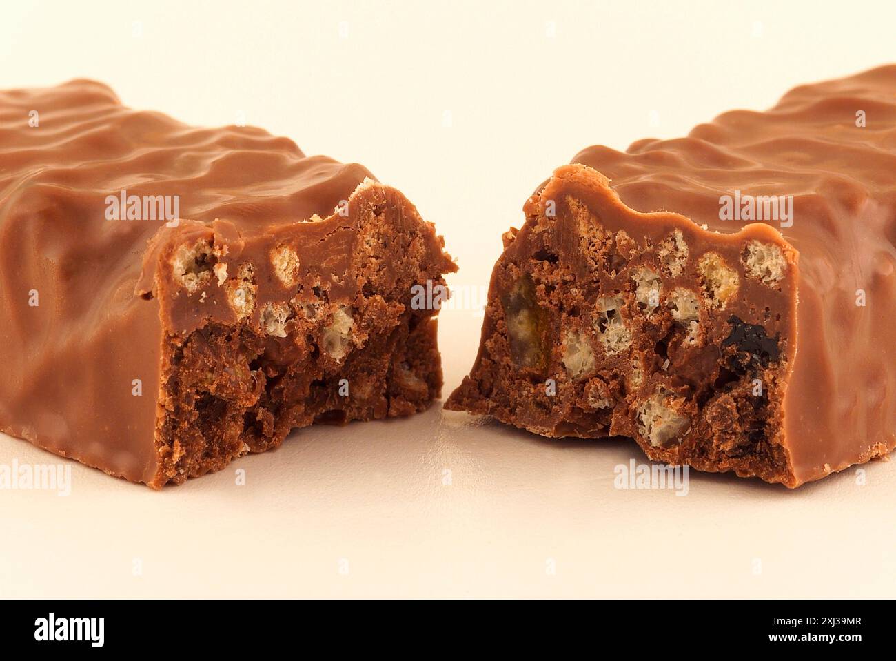 Chocolate and puffed rice bar Stock Photo - Alamy
