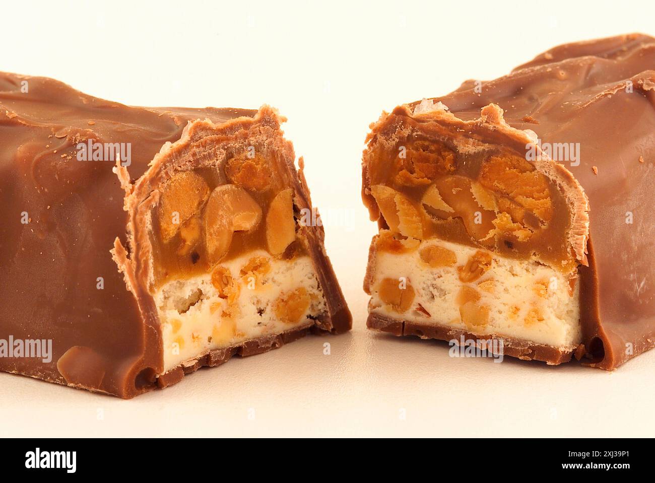 Chocolate,nougat and toffee bar Stock Photo - Alamy