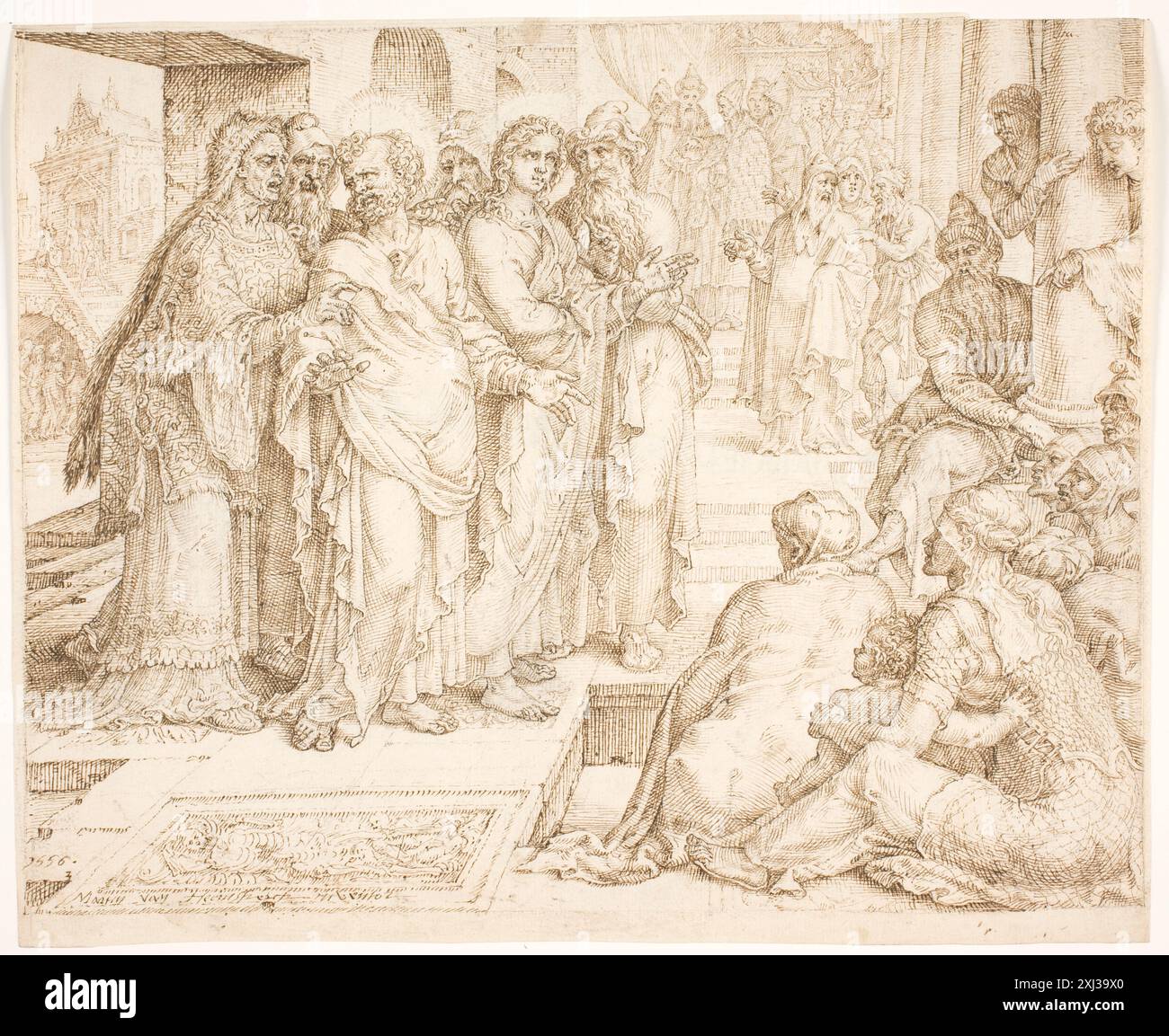 Drawing by Maarten van Heemskerck depicting St. Peter and St. John ...