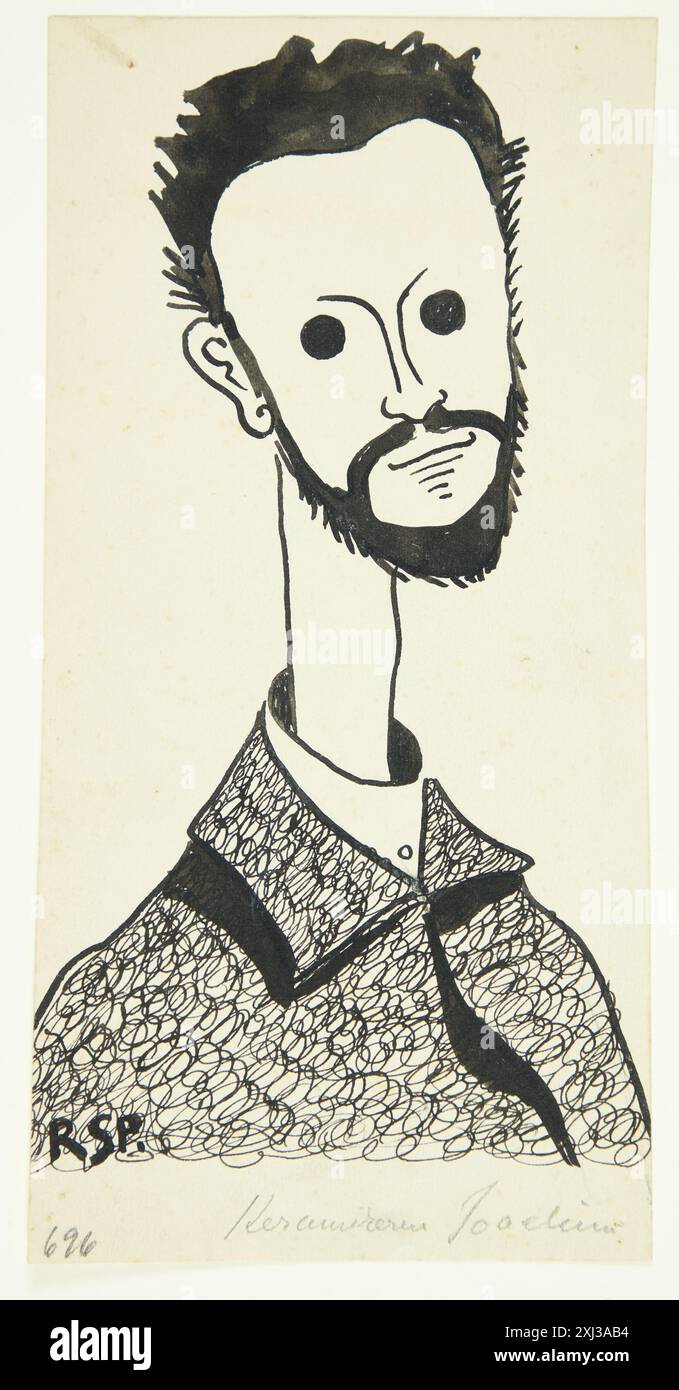 Drawing by Robert Storm Petersen (1882-1949) showing a portrait of ...