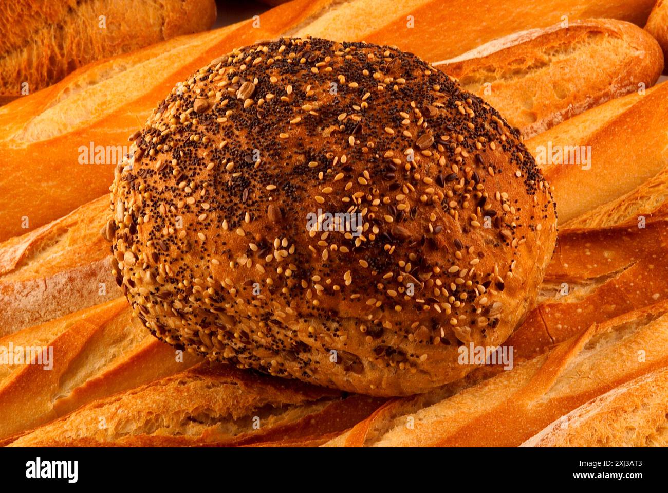 Round granary bread Stock Photo - Alamy