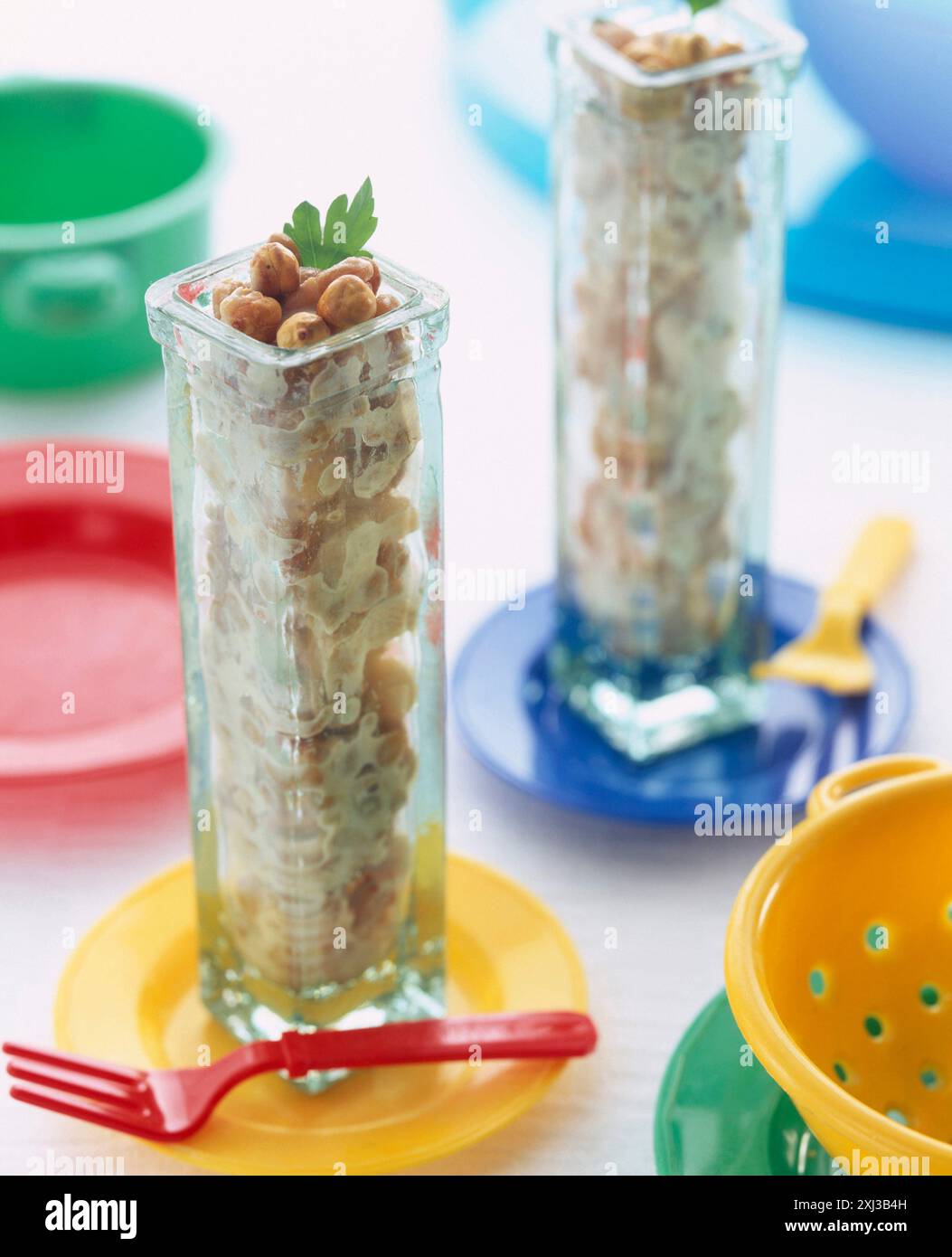 Twin towers of lentil salad Stock Photo - Alamy