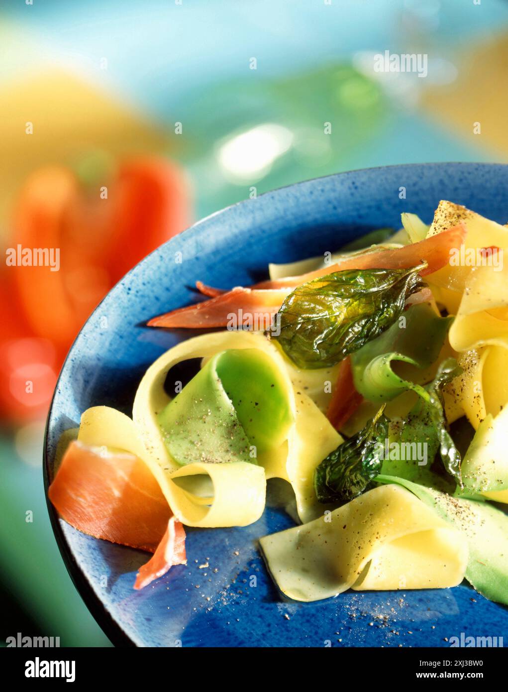 pasta and Parma ham salad Stock Photo - Alamy