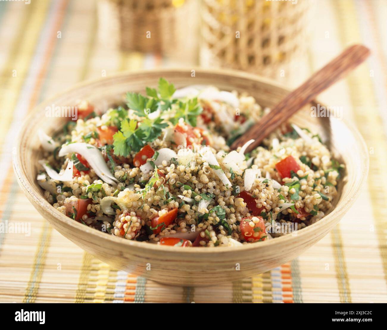 taboule-style quinoa salad (filmed recipe: final Stock Photo - Alamy