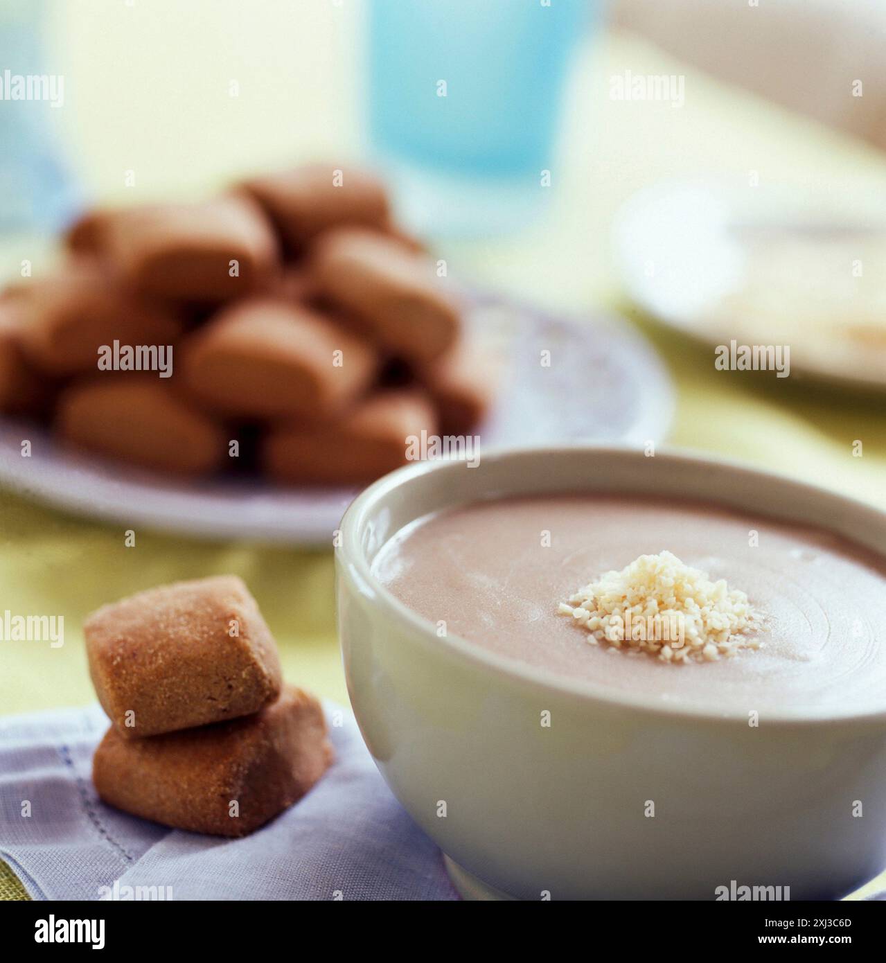 Almond cream dessert Stock Photo - Alamy