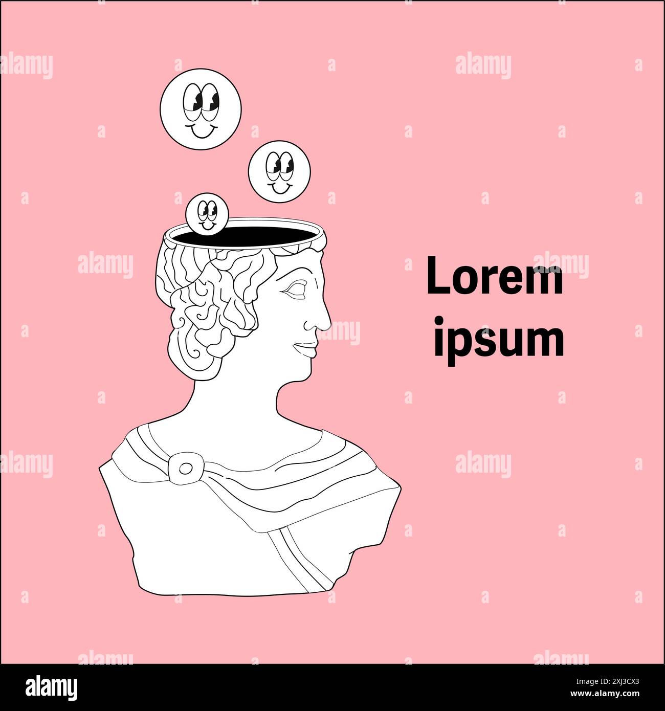 Surrealism elements poster or cover design with abstract greek ancient ...