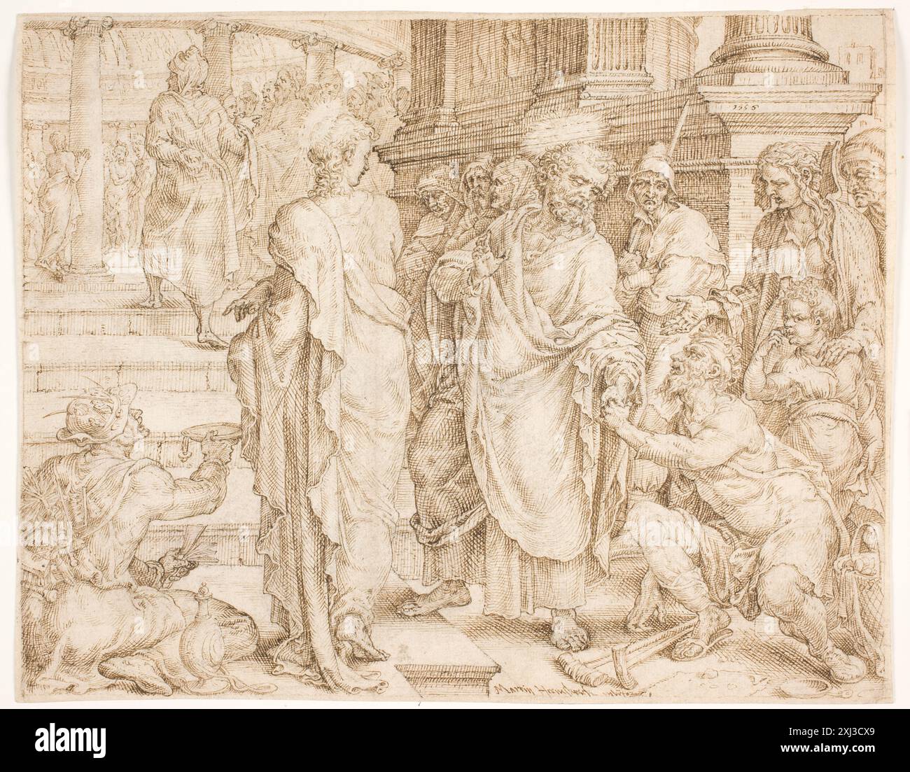St. Peter healing the lame Man Heemskerck, Maarten van 1498 - 1574 ...
