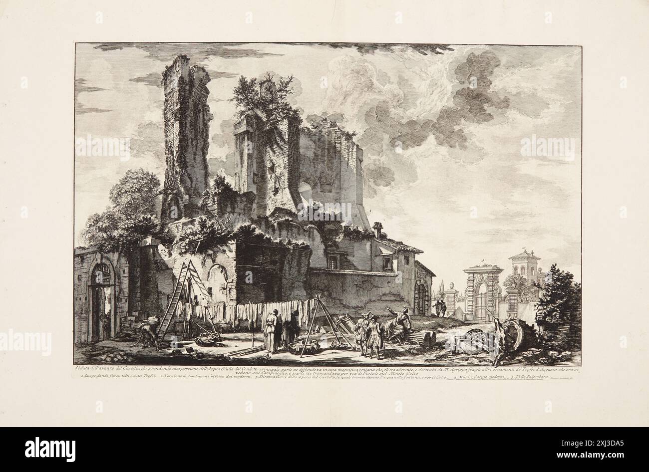 Engraving by Giovanni Battista Piranesi depicting the remaining portion ...