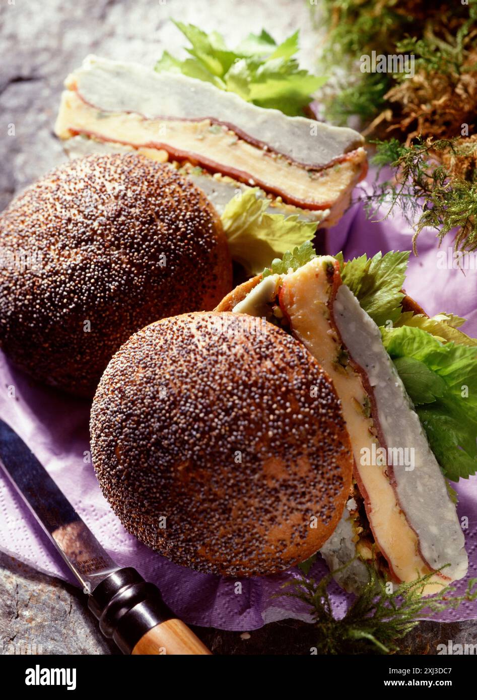 Stilton,bacon and cheddar terrine Stock Photo - Alamy