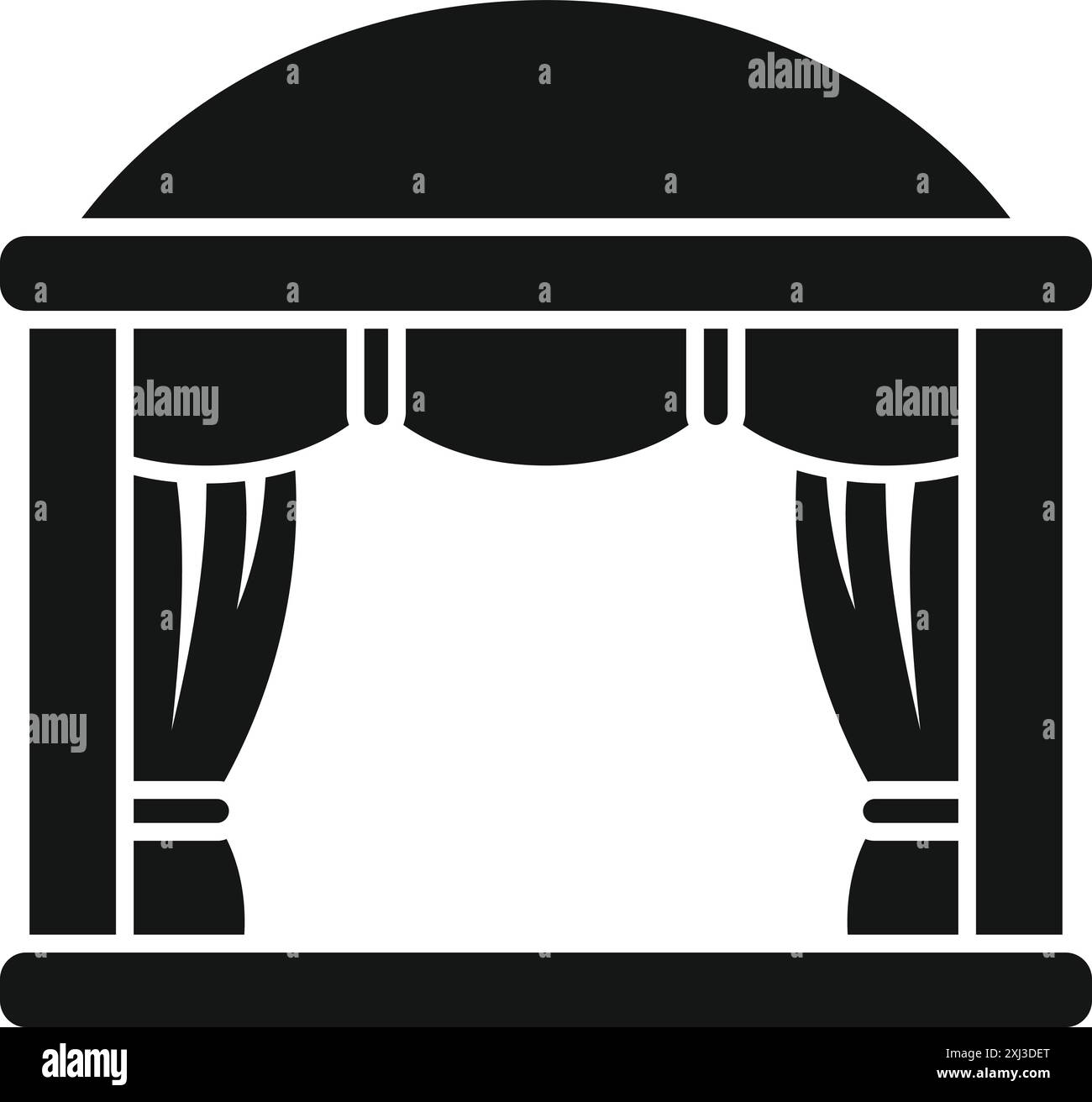 Simple and elegant icon of a stage is representing theatrical ...