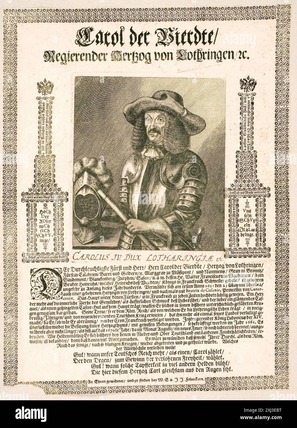 Carl IV, Duke of Lothring Ubekendt fransk Copper engraving, Print Carl ...