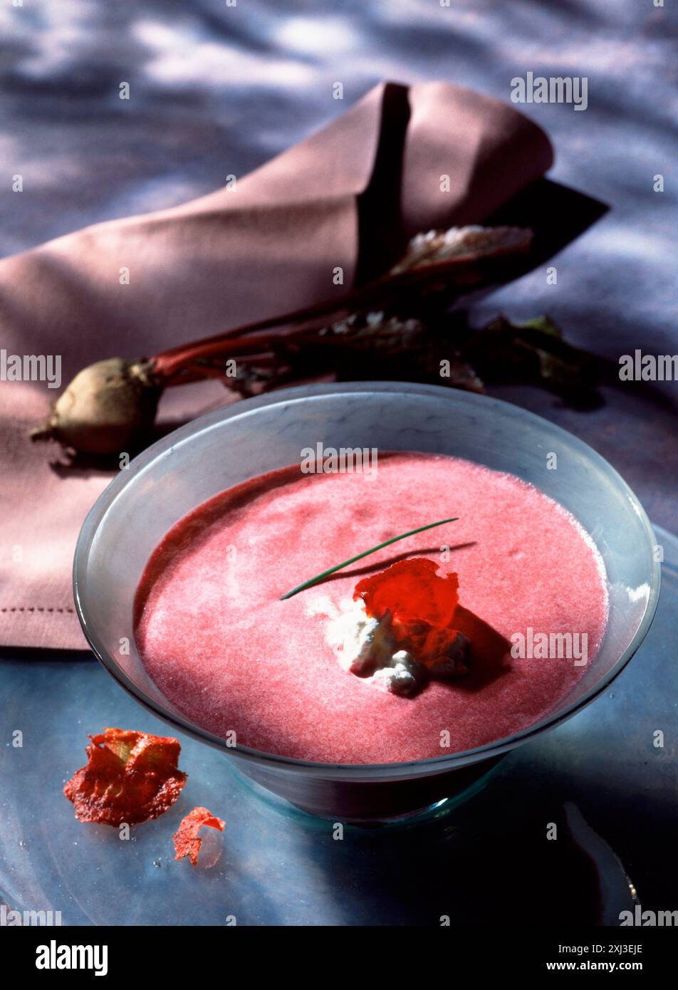 Iced beetroot velouté Stock Photo - Alamy