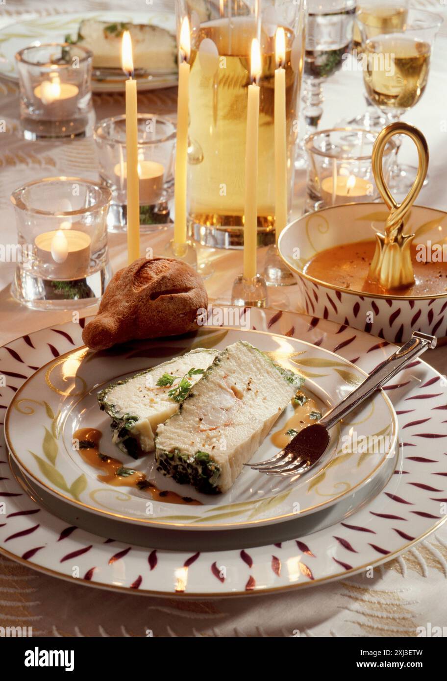 Fish,lobster and herb terrine Stock Photo - Alamy