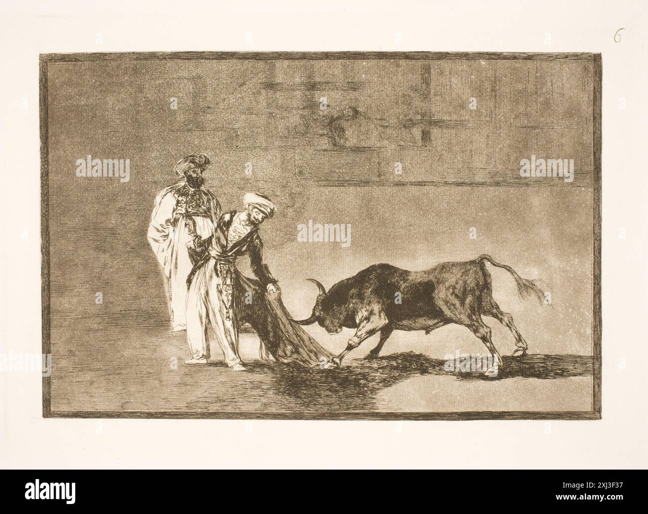 Engraving by Francisco de Goya showing Moors performing a trick in the ...