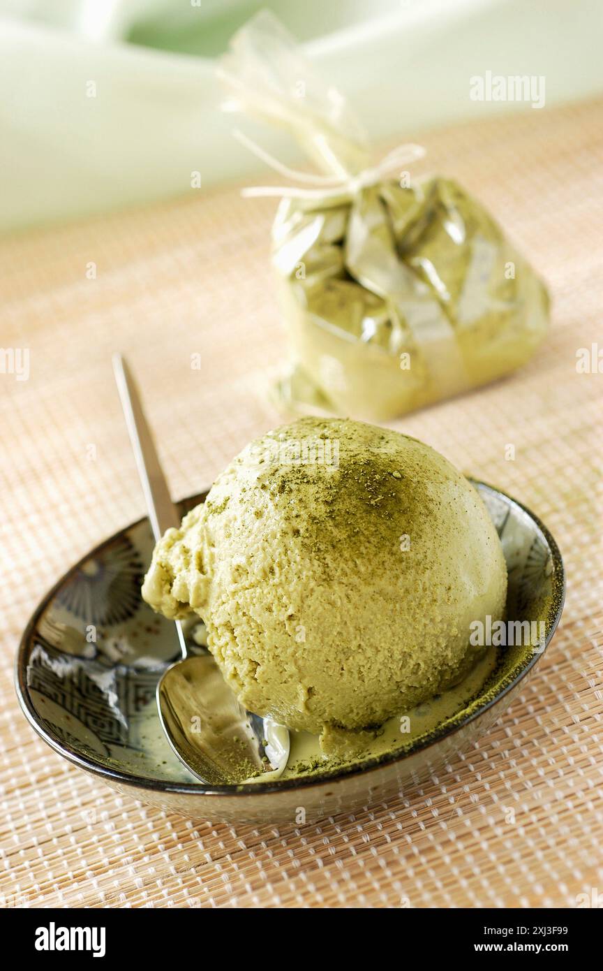 green tea ice cream (topic: japanese cooking Stock Photo - Alamy