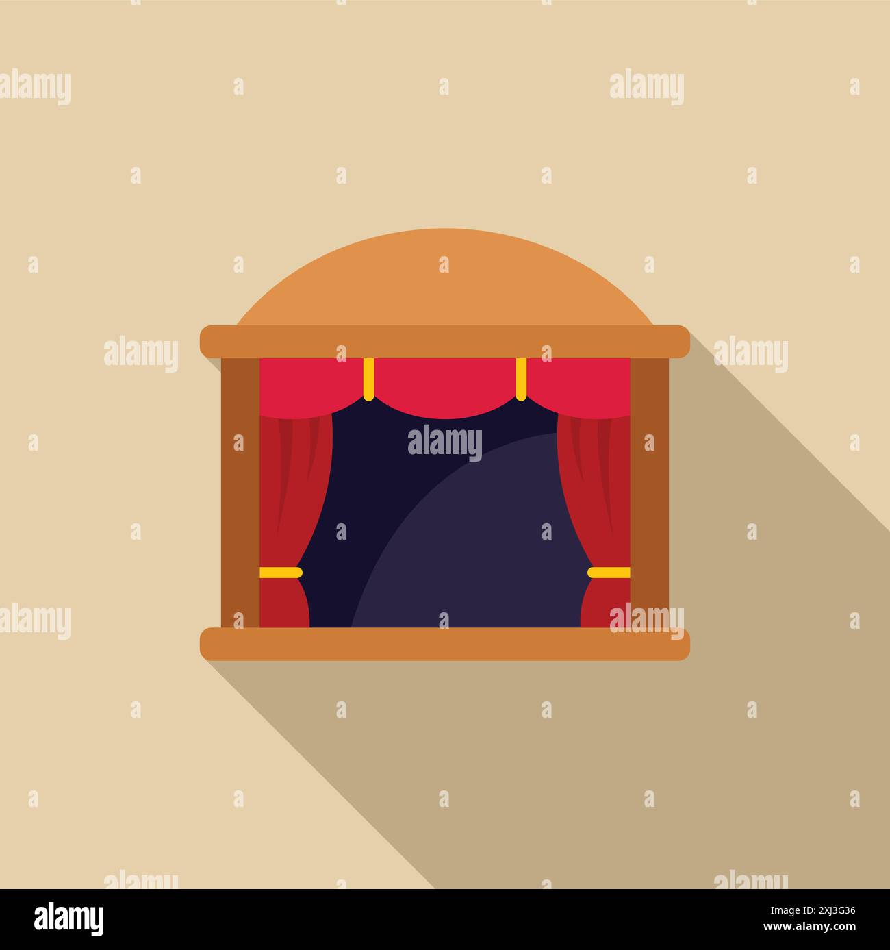 Theater stage with red curtains is waiting for the beginning of the ...