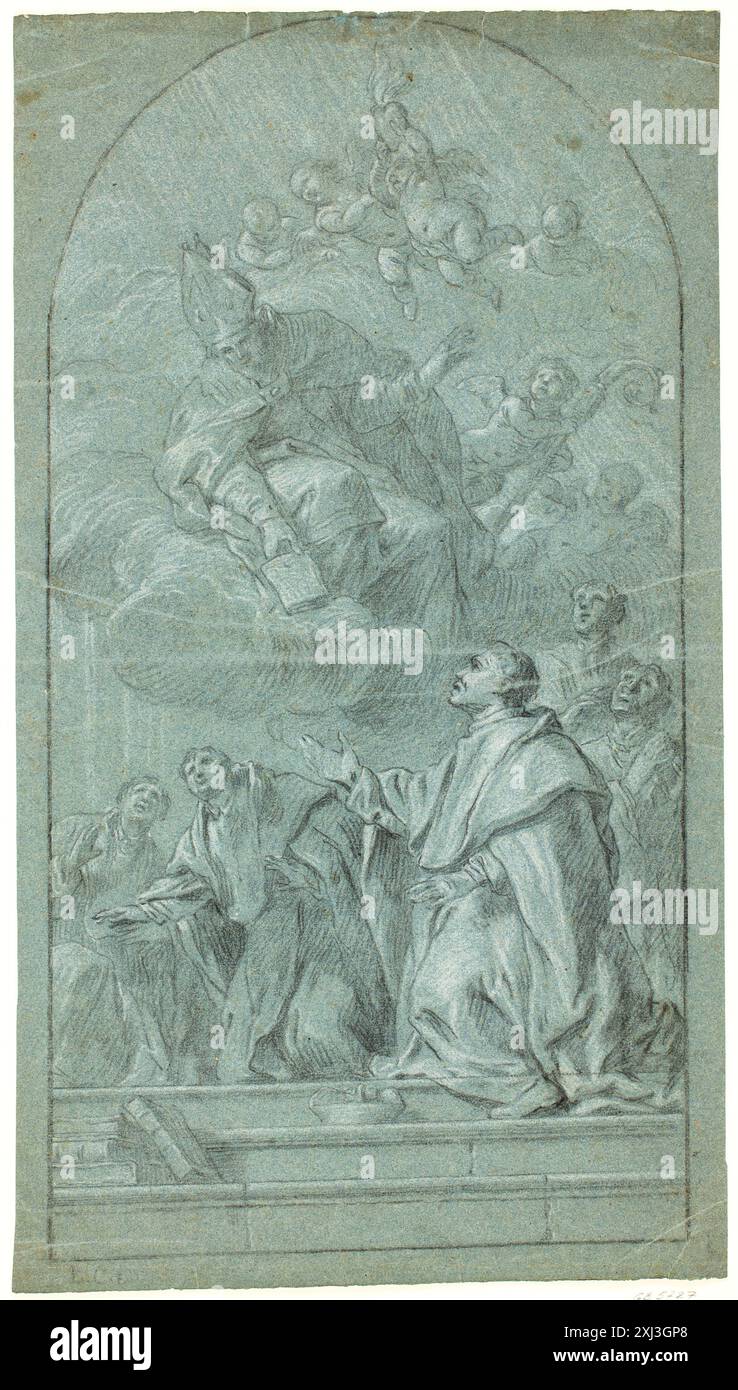 Augustinian monks receiving the rule of their order from St Augustine ...