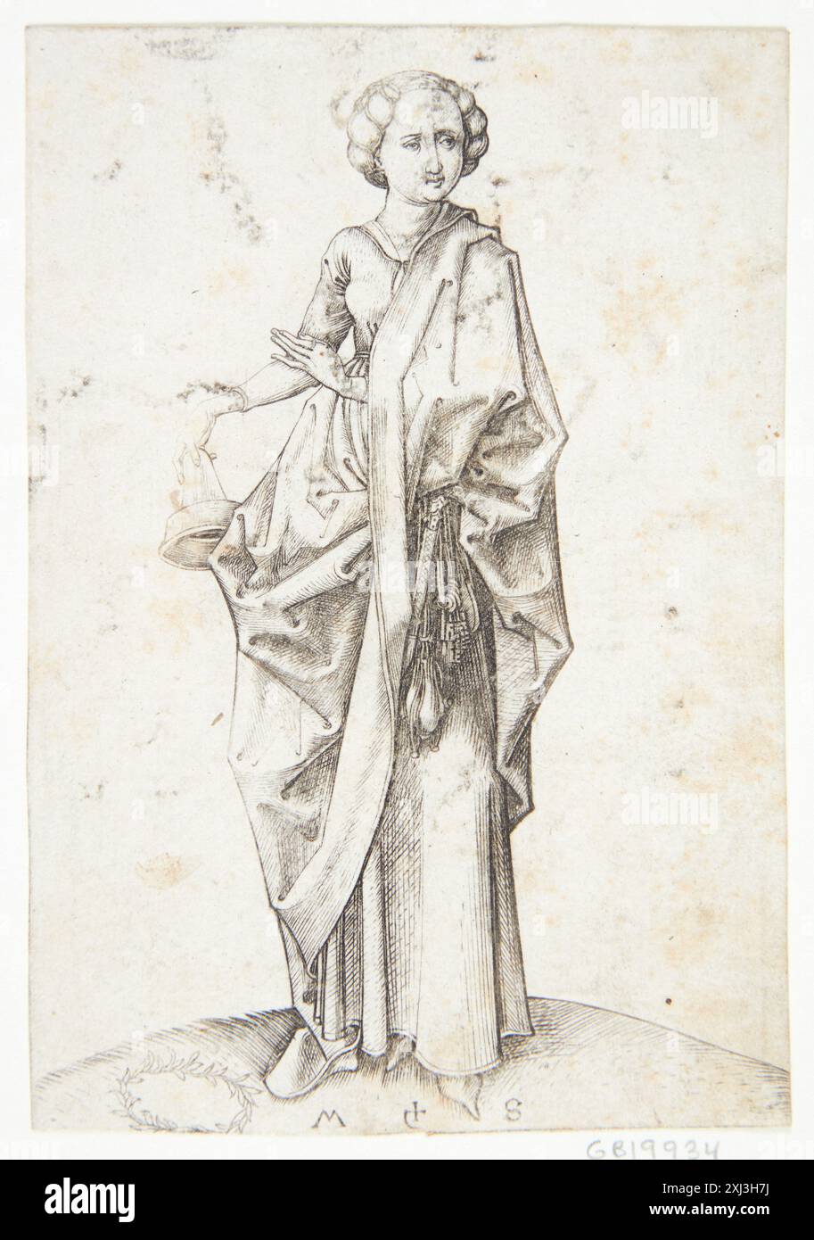 Copper engraving by Martin Schongauer depicting the Fourth Unwise ...