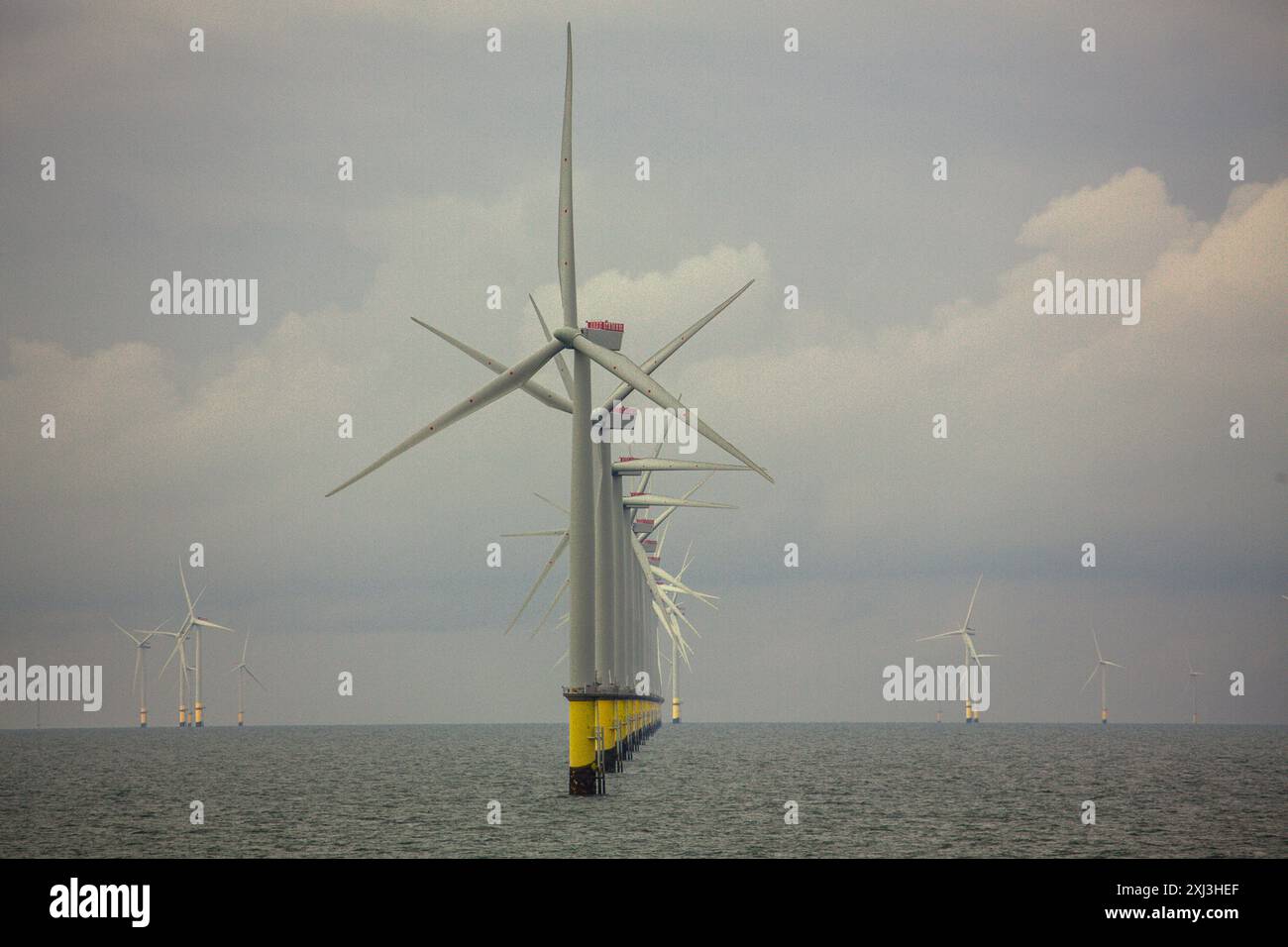 Irish SEa, UNited Kingdom 16th October 2021, WInd Turbines off Walney ...