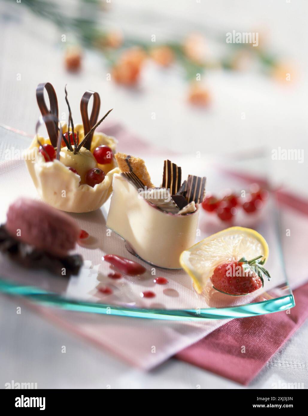 White chocolate delicacies Stock Photo - Alamy