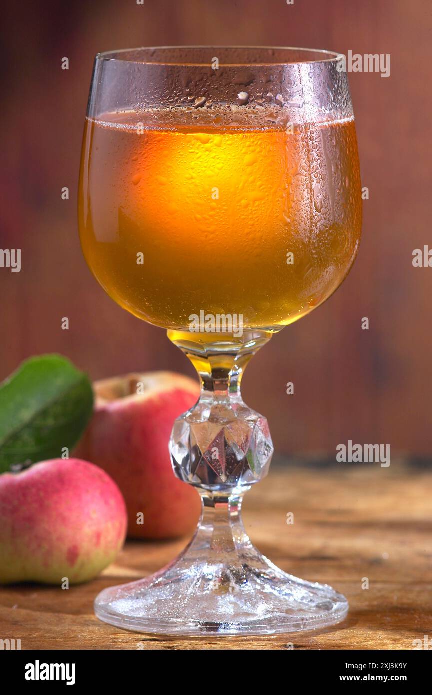 Glass of cider Stock Photo - Alamy