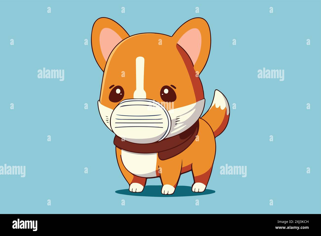 Dog wearing a face mask vector illustration Stock Vector Image & Art ...