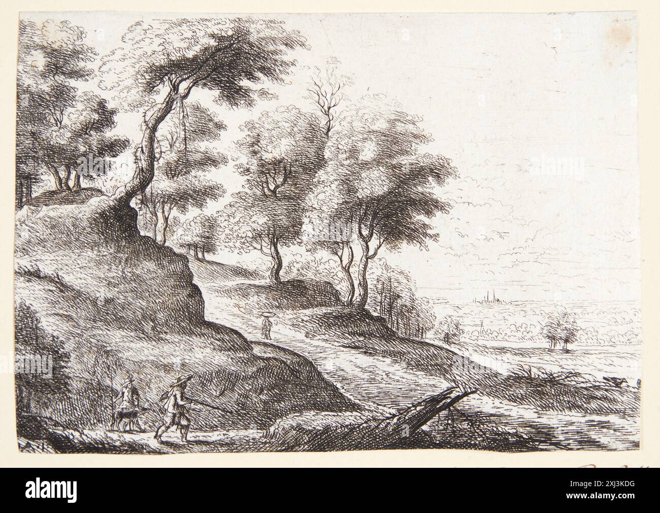 Landscape with two hunters Immenraet, Philips Augustijn 1627 - 1679 ...