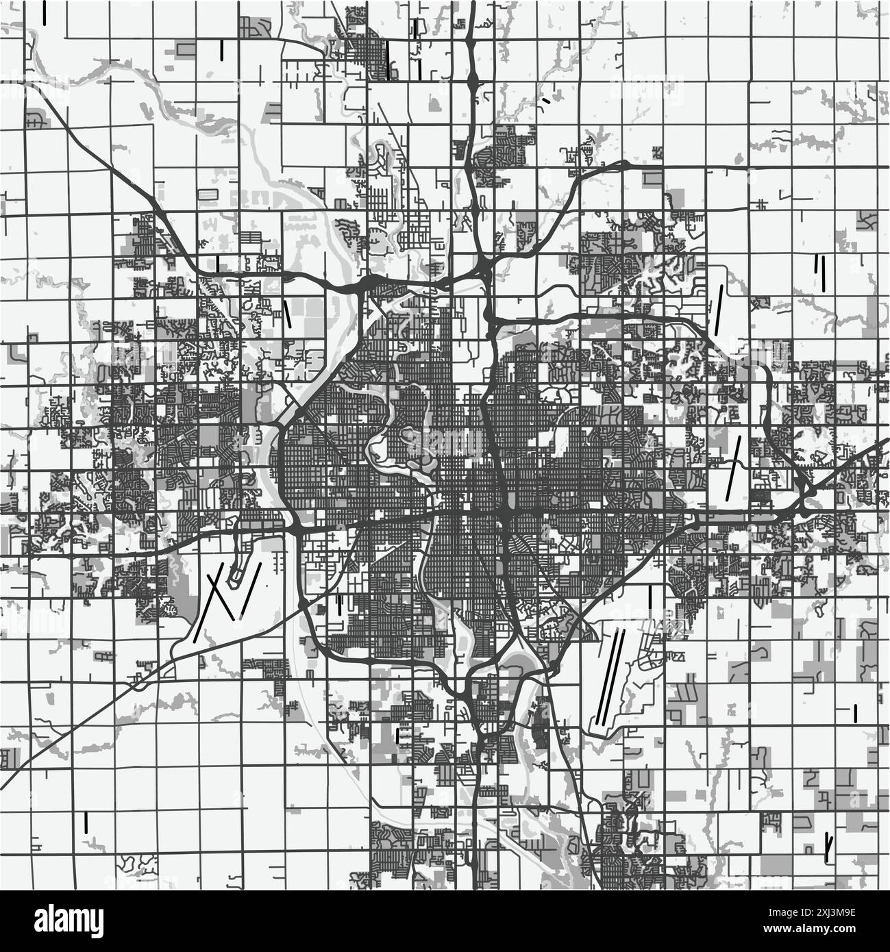 Mapa Imprimible De Wichita-ks Wichita Kansas Map Hi Res Stock