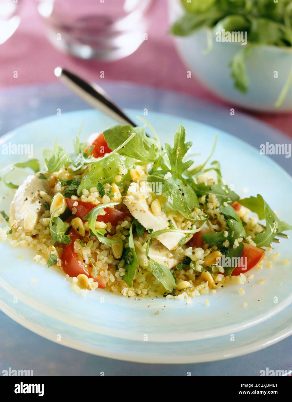 Bulghour and chicken salad Stock Photo - Alamy