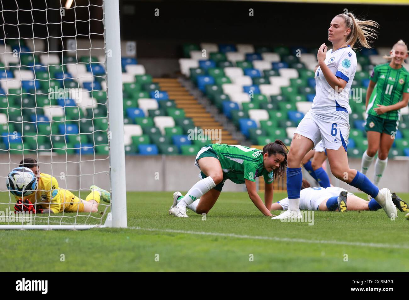 Northern Ireland's Joely Andrews celebrates scoring their side's first ...