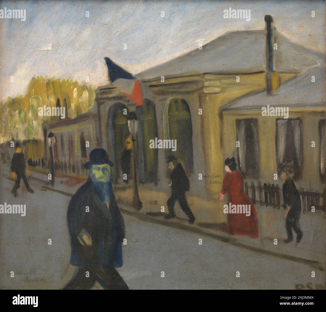 A painting by Robert Storm Petersen (1882-1949) depicting a morgue ...