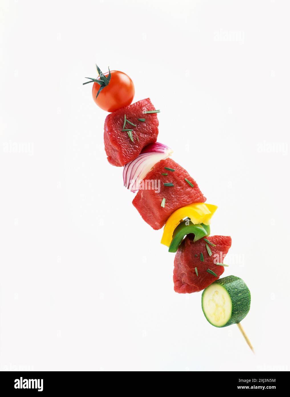 Raw beef brochette Stock Photo - Alamy