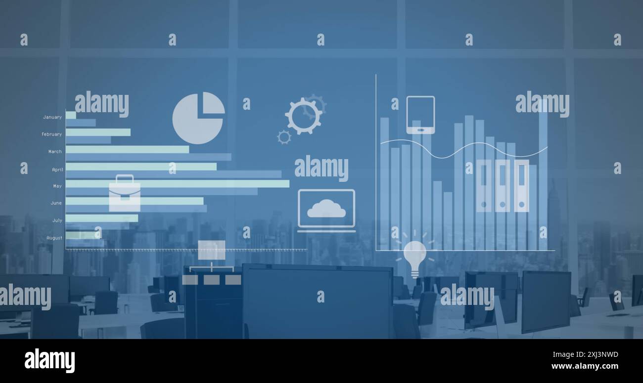 Animation futuristic graphs charts floating hi-res stock photography and images - Alamy