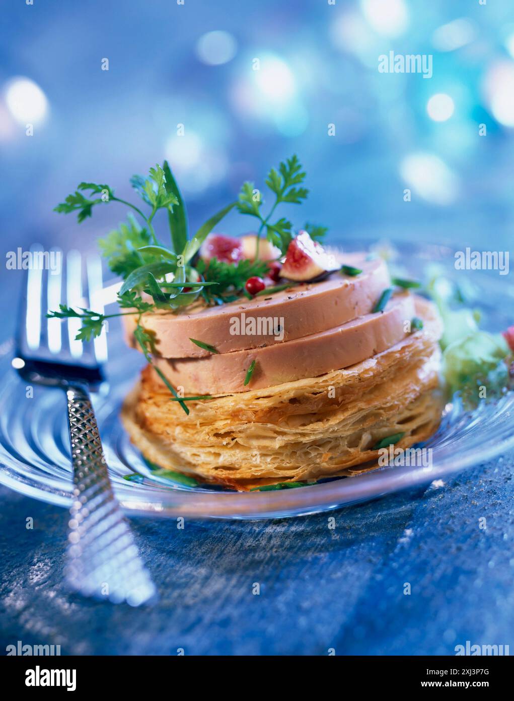 Baked foie gras on puff pastry base Stock Photo - Alamy