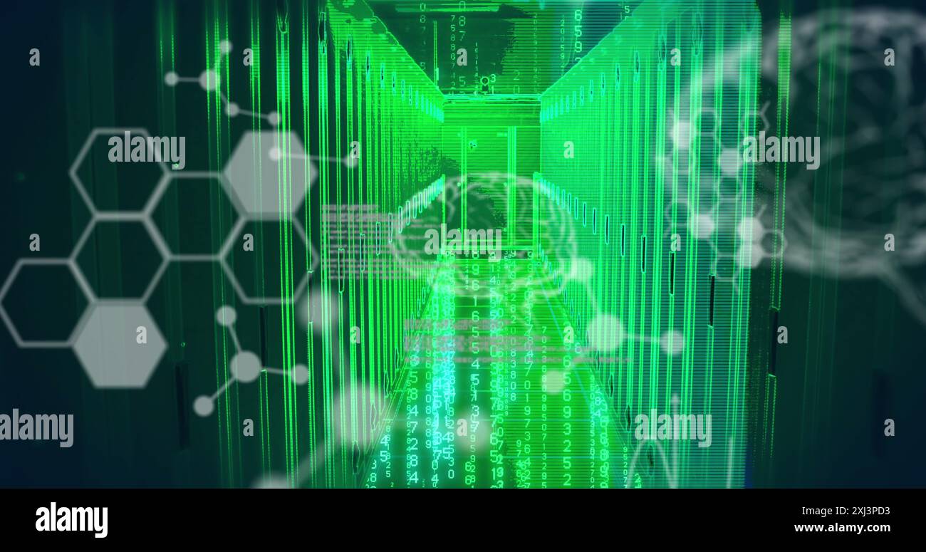 Animation graph over digital brain hi-res stock photography and images - Alamy