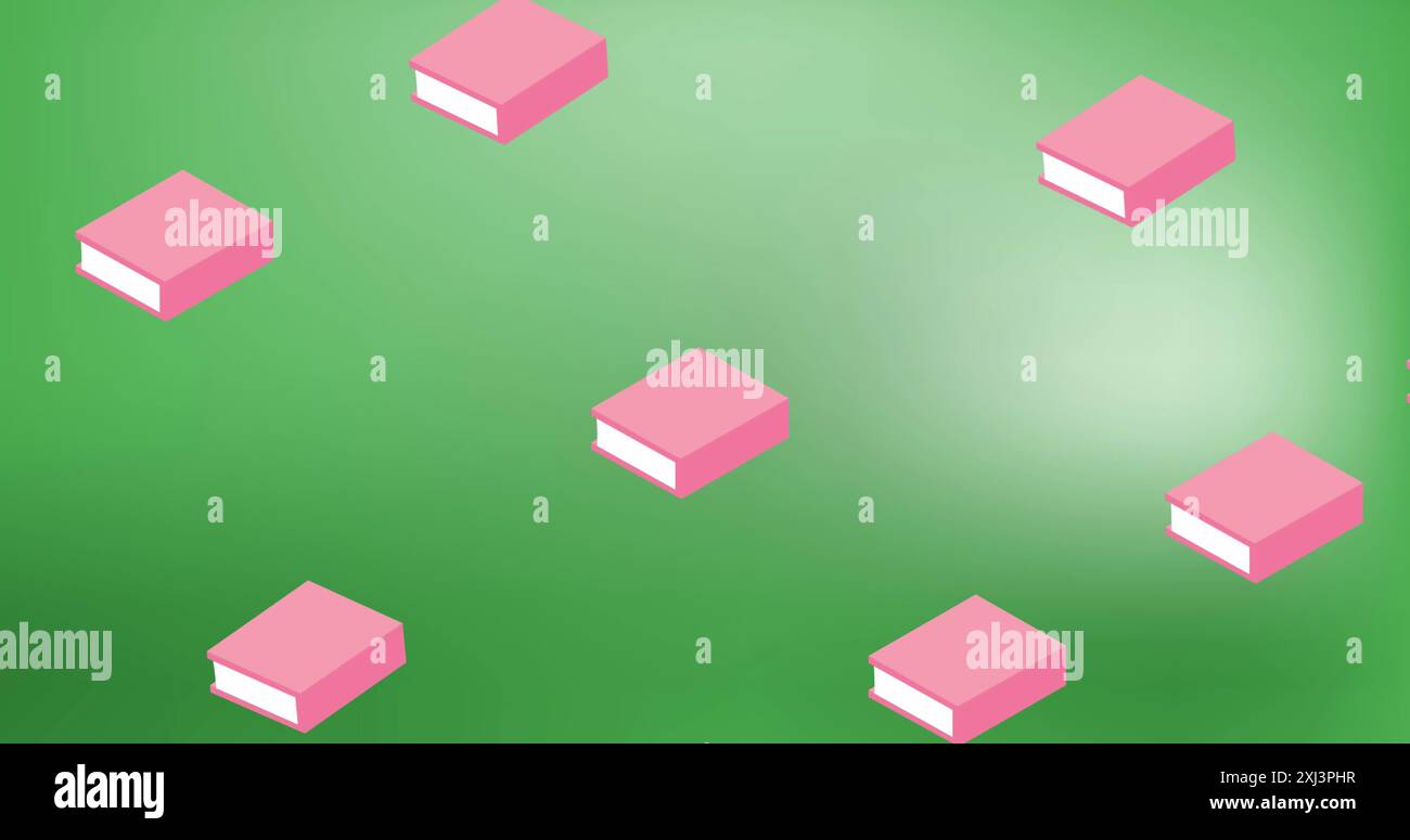 Image of multiple book icons in seamless pattern against copy space on ...