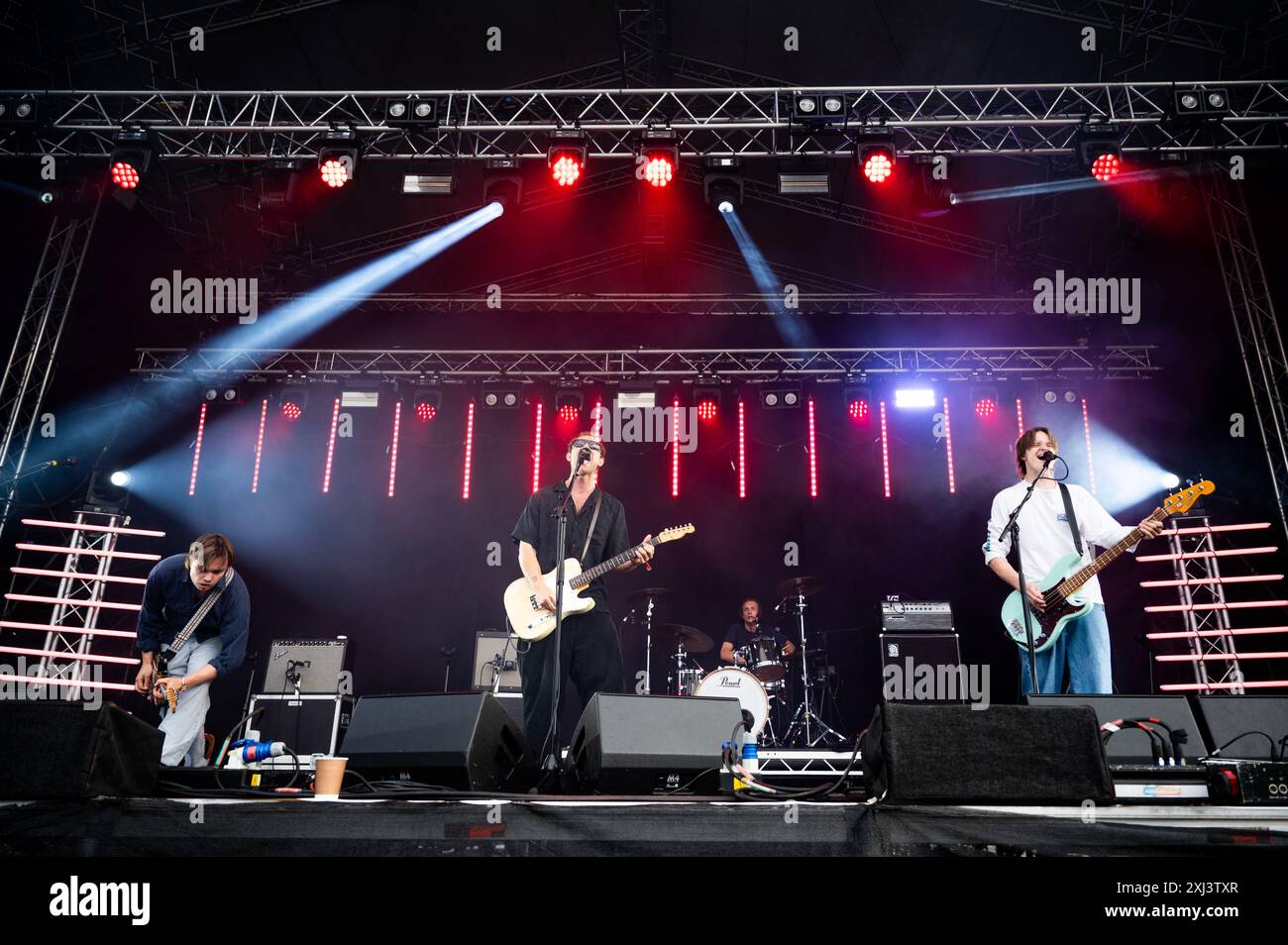Glasgow, UK. 12th July 2024. Jacob Slater, Jamie Staples, Pete Woodin ...