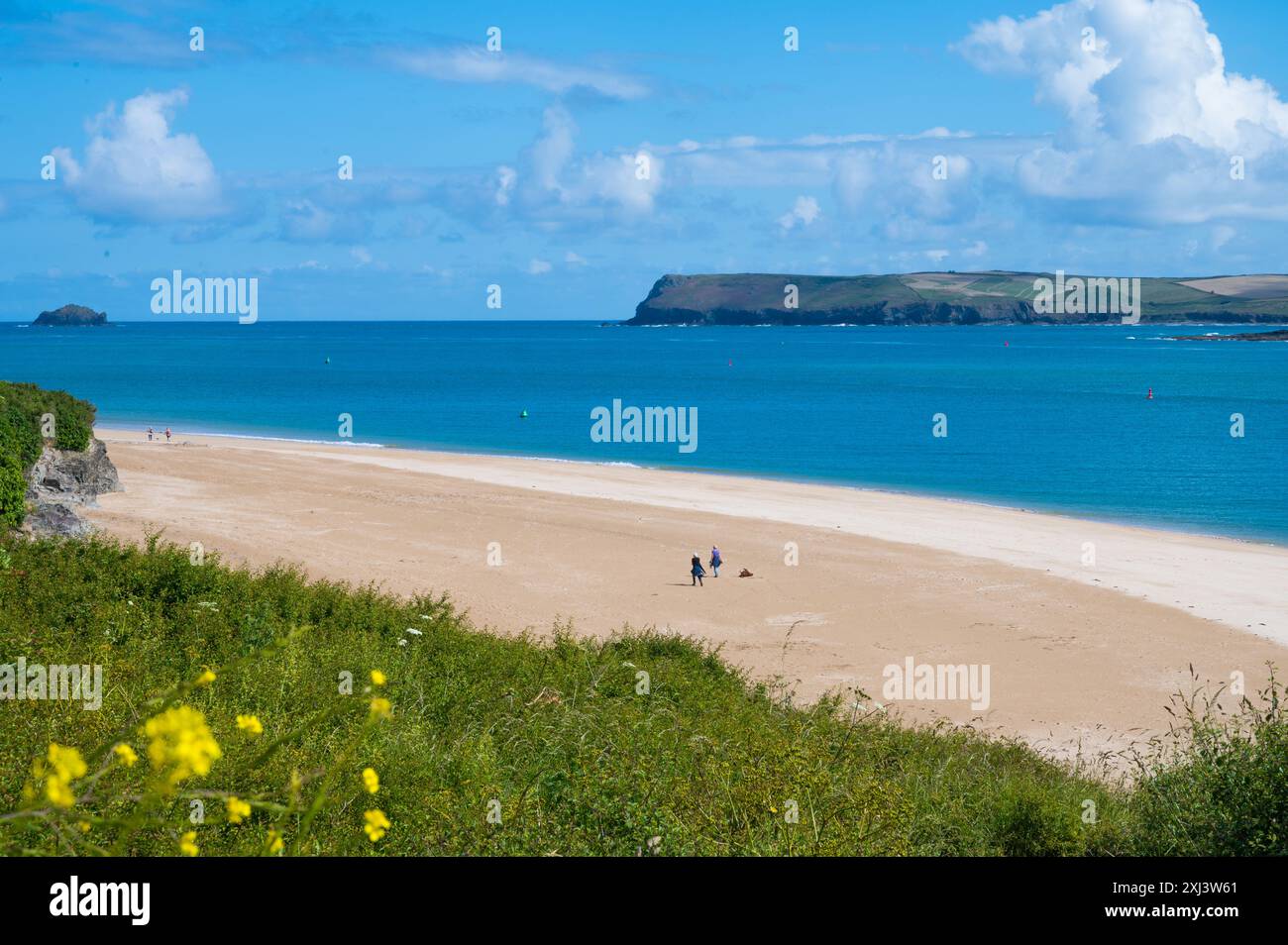 View from Padstow across St George’s Cove and the Camel Estuary towards ...